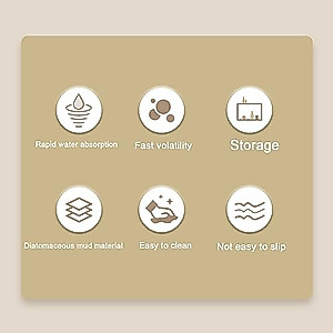 tinysiry Storage Container Super Absorbent Quick Dry Diatomaceous Earth Storage Shelf with Handle Perfect Bathroom Sink Organizer White A