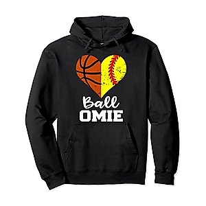 Ball Omie Heart Funny Softball Basketball Omie Pullover Hoodie
