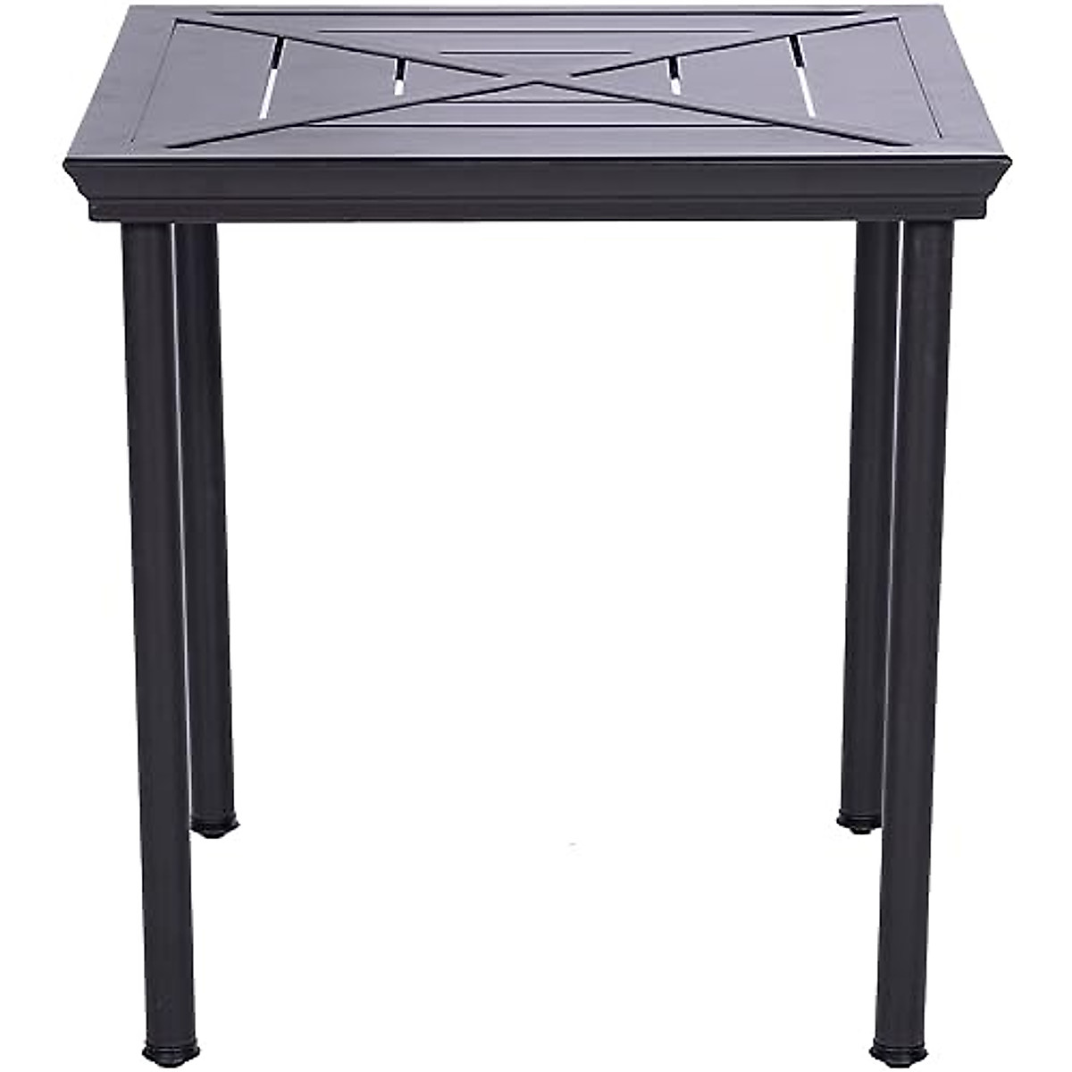 Hanover Montclair 3-Piece All-Weather Outdoor Patio Bistro Dining Set, 2 Swivel Rocker Chairs with Comfortable Seat and Lumbar Cushions, 27" Square Stamped Rectangle Table, Tan