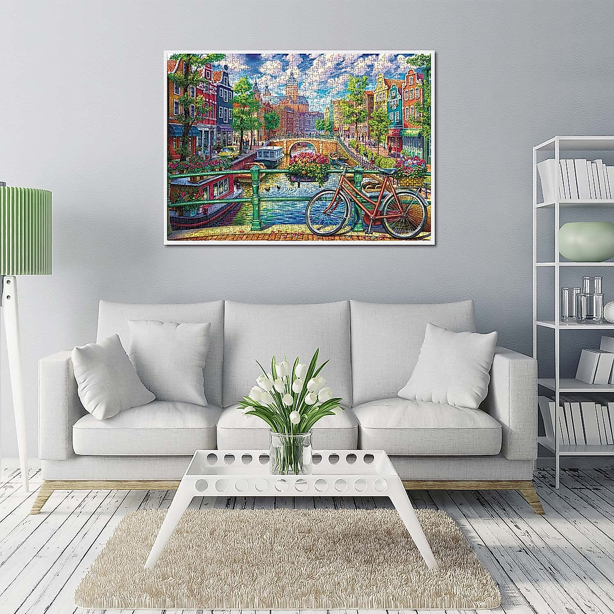 Jigsaw Puzzles 1000 Pieces Puzzles for Adults 1000 Piece-Amsterdam Canal Educational Game Toys, Family Decoration Puzzle…