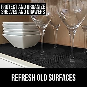 Gorilla Grip Drawer and Shelf Liner and Durable Kitchen Cutting Board, Shelf Liner Size 12 in x 20 FT, Strong Grip, Cutting Board Set of 3, Nonslip Handle and Border, Both in Black, 2 Item Bundle