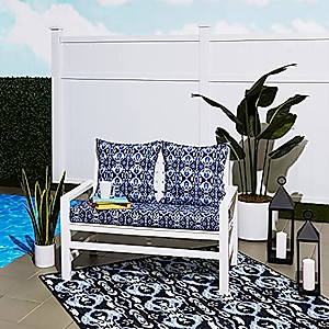 Vera Bradley by Classic Accessories Water-Resistant Patio Bench Cushion, 54 x 18 x 3 Inch, Ikat Island, Patio Furniture Cushions
