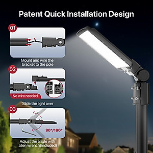 2Pack 200W LED Parking Lot Lighting 30000LM 5000K LED Pole Lights Outdoor with Dusk to Dawn, LED Parking Lot Lights Outdoor Pole Mount-𝟳𝗬𝗿𝘀 𝗪𝗮𝗿𝗿𝗮𝗻𝘁𝘆 (Coverage: 55~75Ft at Height:25~35Ft)