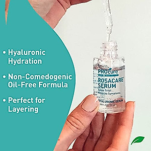 PROcure Rosacare Face Serum, Ultra-Hydrating Rosacea Treatment with Hyaluronic Acid & Niacinamide, Moisturizing, Instant Redness Relief to Reduce Skin Dryness, 1.08 Fl Oz (32mL)