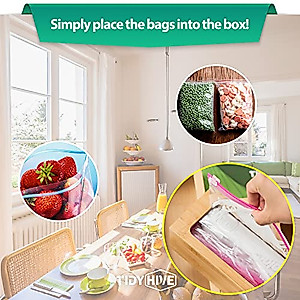 TIDYHIVE - Ziplock Bag Storage Organizer - Kitchen Organizer for Sandwich Bags, Quart, Gallon, Snack – Natural Wood Plastic Bag Organizer – Space Saving and Practical Solution