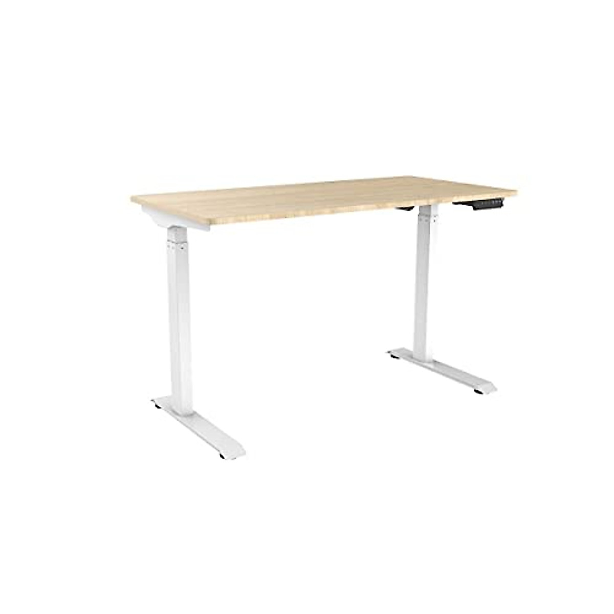 Monoprice Home Office Single Motor (47.2in x 23.6in) Sit-Stand Desk Table-Workstream Collection, White