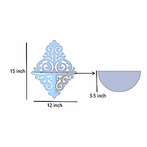 hadaaya White Wall Mounted Decorative Floating Shelves for Living Room Bedroom, Office, Home Decor