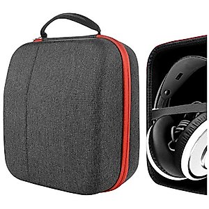 Geekria Shield Headphones Case Compatible with AKG Q701, K 712 Pro, K 702, K 701, N90Q, M220, K 99, K 553 Case, Replacement Hard Shell Travel Carrying Bag with Cable Storage (Dark Grey)