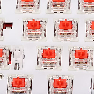 Threemode Mechanical Keyboard, Dynamic RGB Backlight, Three Modes, White Mechanical Keyboard, Compact Size for Home Office Gaming (Red Switch)