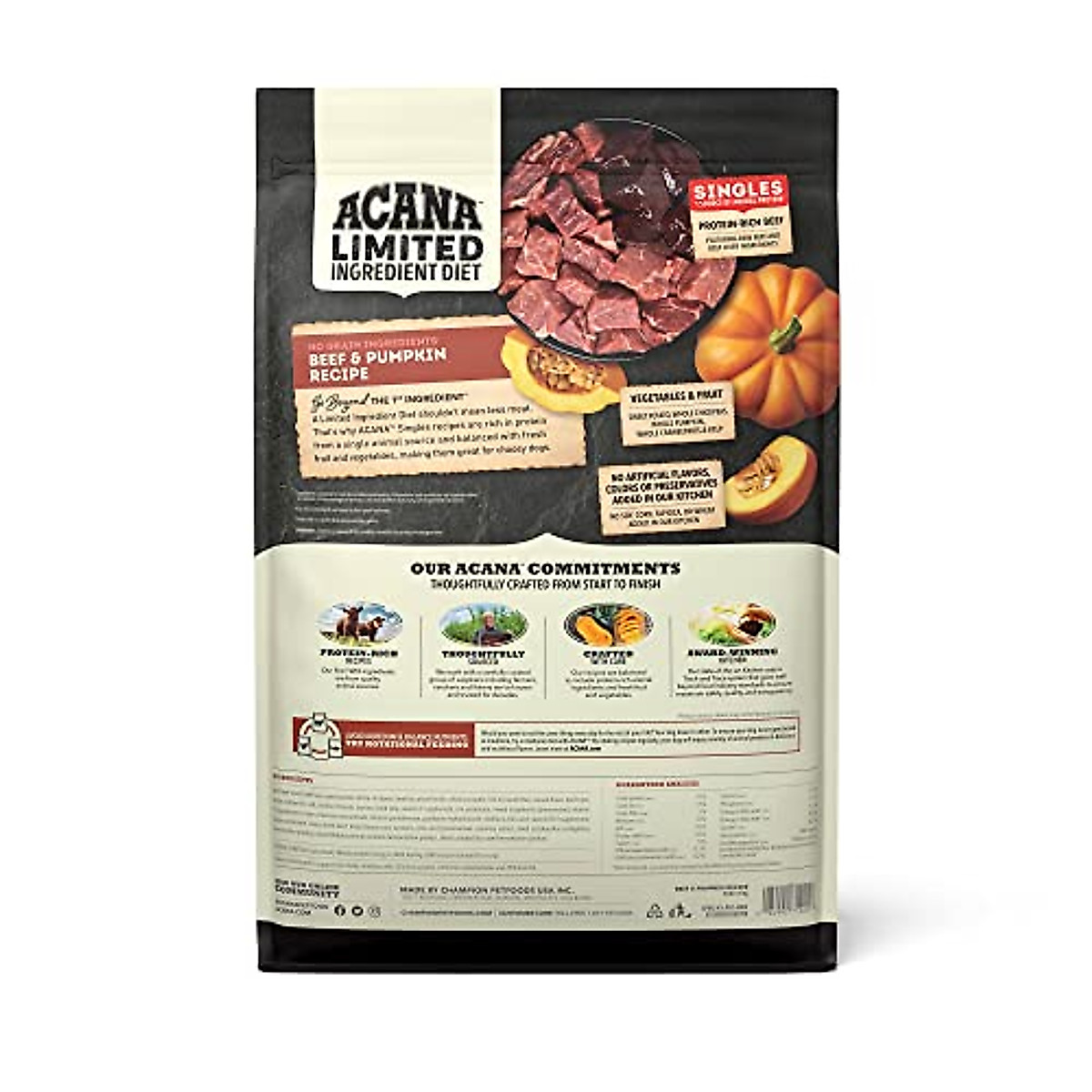ACANA® Singles Limited Ingredient Dry Dog Food, Grain-free, High Protein, Beef & Pumpkin, 4.5lb