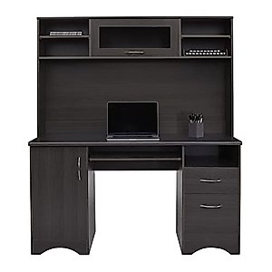 Realspace® Pelingo 56"W Desk with Hutch, Dark Gray