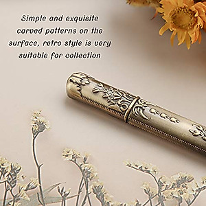 Embroidery Scissors Kits, Stainless Steel Safety Scissors, Threader with Needle Bottle, Metal Floss Bobbin, Awl, Thimble for Sewing,Cutting,Art Work,Embroidery,Needlework (Green patina)