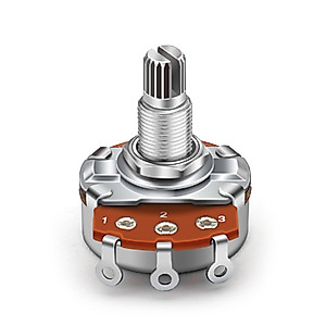 SAPHUE 4PCS A250K+B250K+A500K+B500K Push Pull Potentiometer Brass Metric Coarse 18-Spline Split Shaft Pots Audio Taper Potentiometers for Electric Guitar Bass,2T2V (250K&500K)