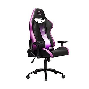 Cooler Master Caliber R2 Gaming Chair High Back Office Computer Game Chair, PU Leather Reclining Ergonomic Backrest, Headrest, Seat Height and Armrest Adjustment with Lumbar Support - Purple