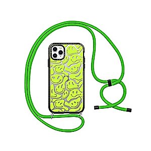 CASETiFY Impact Crossbody Sling Case for iPhone 11 Pro Max - Acid Smiles Neon Green - Neon Green String