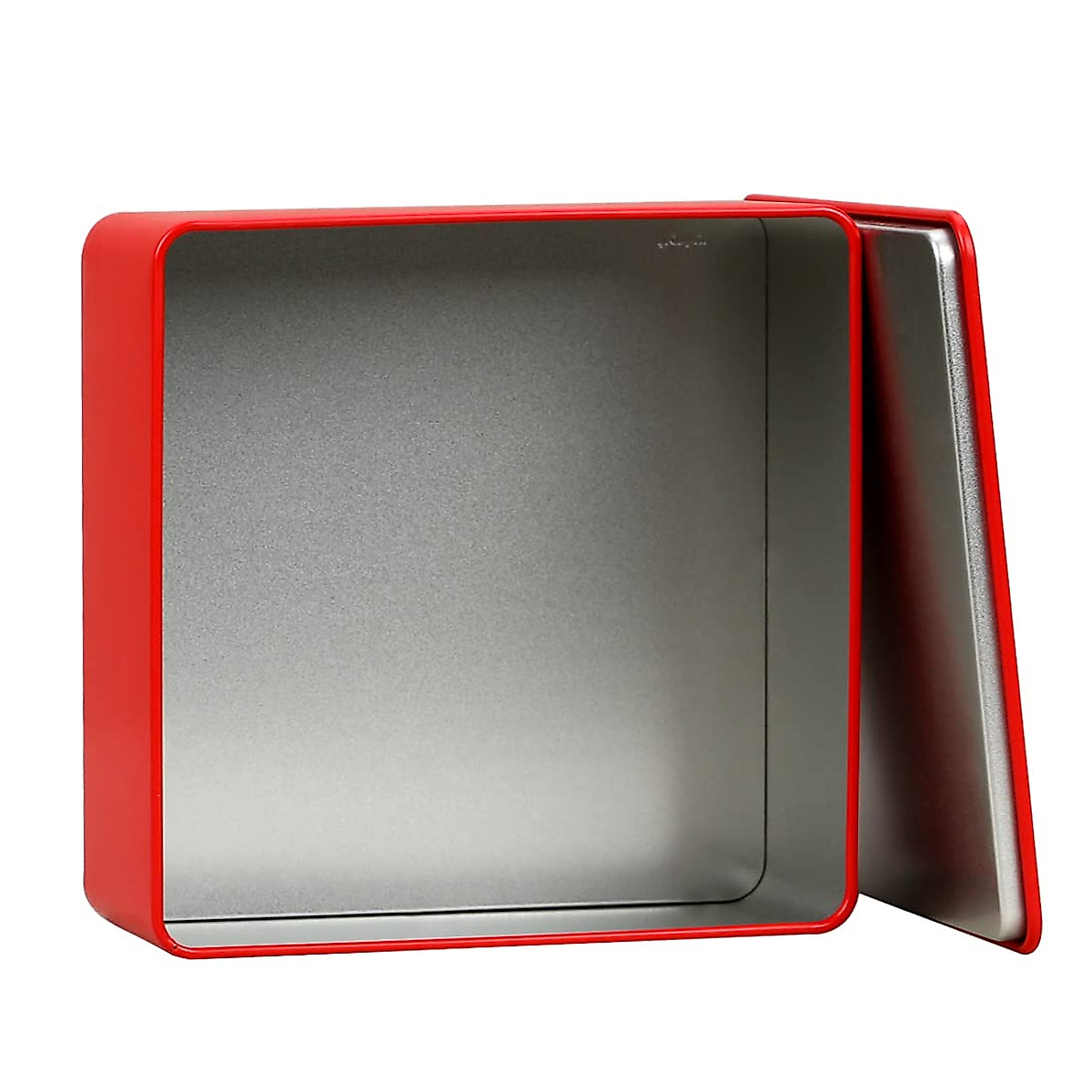 Tianhui Square Tin Canister/Container for Keeping Car,Tea,Coffee,Cookies, Food,Flour,Baked Goods Storage (Red)
