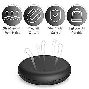 Annhua Denture Case Orthodontic Retainer Case with Vent Holes, Dental Mouthguard Container Aligner Case Slim with Magnetic Closure for Household|Travel|Office - Black