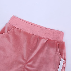 Boys Girls 2Pcs Velvet Hooded Tracksuit Toddler Kids Fleece Hoody Top + Sweatpants Sweatsuit Outfits Set