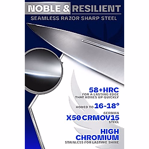 Dalstrong Chef Knife - 8 inch - Crusader Series - Forged High-Carbon German Stainless Steel - w/Magnetic Sheath - Kitchen Knife - NSF Certified