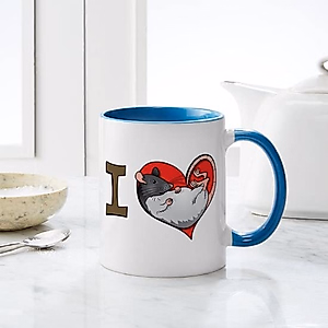 CafePress I Heart Rats (Albino And Hooded) Mug Ceramic Coffee Mug, Tea Cup 11 oz