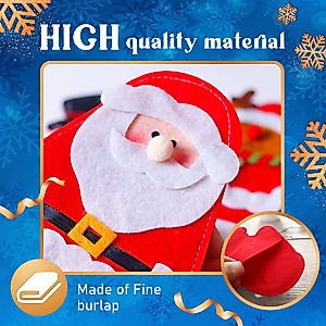 Christmas Silverware Holders Pockets Knifes Forks Bag Snowman Santa Claus Elk Christmas Party Decoration for Children 6pcs