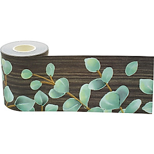 Teacher Created Resources Eucalyptus Straight Rolled Border Trim - 50ft - Decorate Bulletin Boards, Walls, Desks, Windows, Doors, Lockers, Schools, Classrooms, Homeschool & Offices