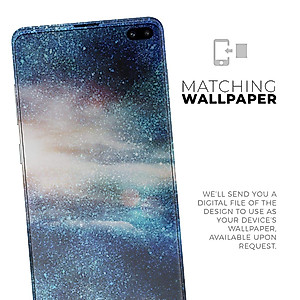 DesignSkinz Blue & Gold Glowing Star-Wave Protective Vinyl Decal Wrap Skin Cover Compatible with The Samsung Galaxy S20 (Screen Trim & Back Glass Skin)