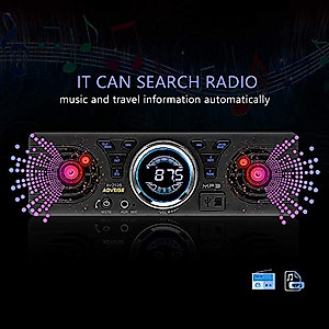 Boomboost AV252 12V 1 DIN SD Card FM Car Radio Stereo MP3 Radio Built-in Speakers with Bluetooth Host Speakers BT Hands Free Calling USB Charging