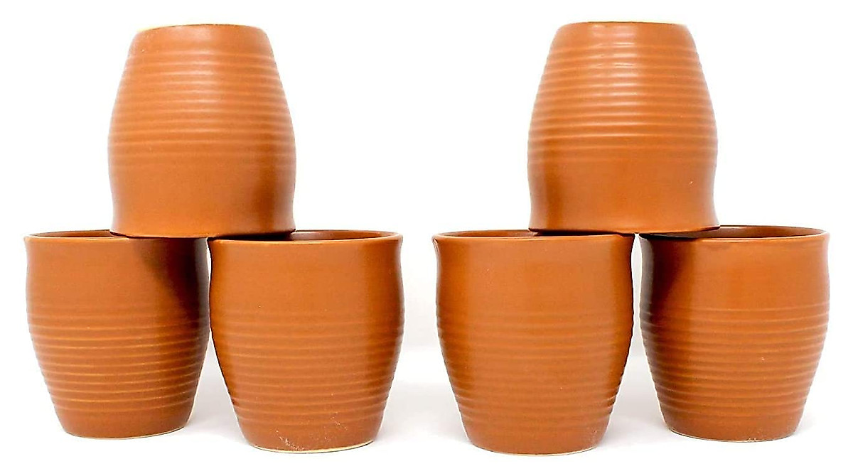 ADHAATA Ceramic Kulhar Cups Set of 6 - Indian Chai Style