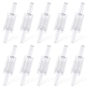 Pawfly 10 PCS Aquarium Check Valves for Common Air Pumps White Plastic 1-Way Non-Return Valves Pump Protectors for Standard 3/16 Inch Airline Tubing Fish Tank Accessories for Aeration Setup