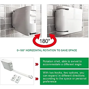 ABHILWY Retractable Clothesline Clothes Line Retracting Outdoor/Indoor, Heavy Duty Adjustable Drying Rope Wire Dryer Widened Belt, Self Adhesive Wall Mount Case with 29 Windproof Hanging Holes Black