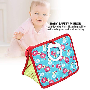 ViaGasaFamido Baby Mirror, Colorful Cute Baby Essential Developmental Safety Mirror Stroller Pedant Tool Children Early Educational Tool
