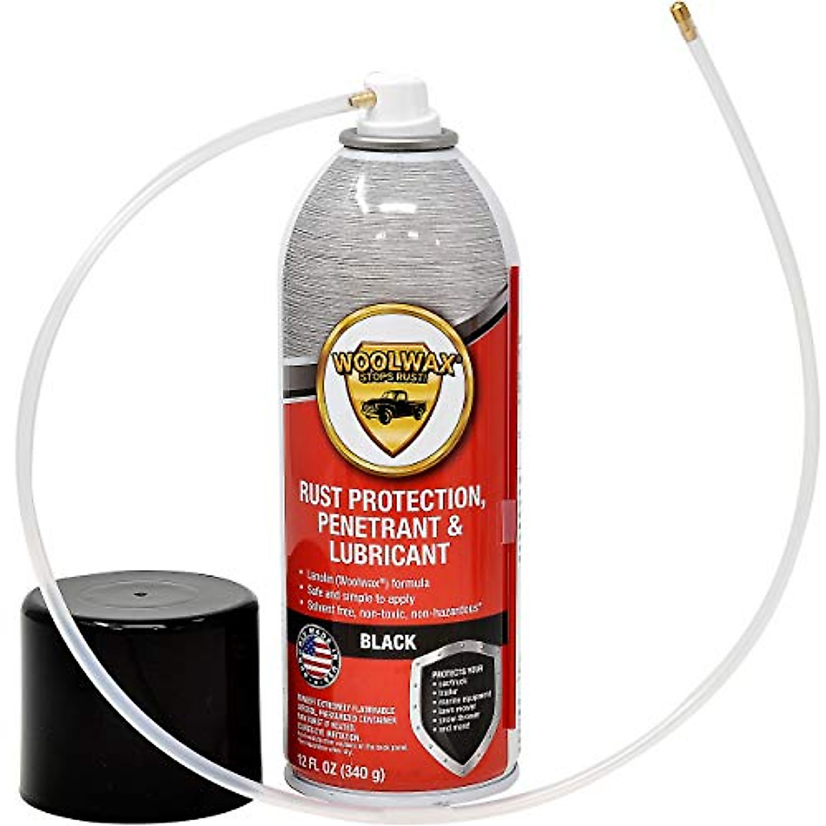 woolwax 12 Oz Undercoating Protection Aerosol Spray Can Black 3 Pack, Rust Inhibitor and Prevention, Anti Corrosion Multi Purpose Penetrant and Lubricant, Spray Can Extension Wand Included
