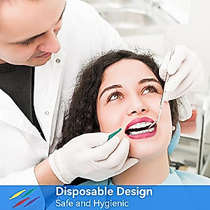 Annhua 20 PCS Dental Elastic Rubber Bands Placers, Braces Rubber Band Tool Disposable Plastic Elastic Placers for Braces Bands - Multi-color