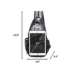 PYFK Geometric Backpack Luminous Holographic Purse Color Changes Flash Reflective Bag For Cycling Fashion Sling Bag for Women(Prism)