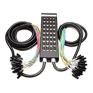 Seismic Audio - New 32 Channel XLR Send Splitter Snake Cable with Box - Two Trunks 15' and 30' Fantails - Pro Audio Stage, Studio, Road Split Y Extension Cables