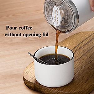 iMiGoo Portable Coffee Maker 8 OZ - Single Cup Coffee Percolator - Tea Maker - Electric Kettle - 304 Stainless Steel - AC 110-120V White