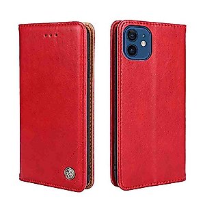BANLEI2U Phone Cover Wallet Folio Case for Oppo Reno 6 PRO Plus 5G, Premium PU Leather Slim Fit Cover for Reno 6 PRO Plus 5G, Protective Cover, Red