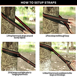 Purjoy Camping Hammock Single & Double Portable Hammocks with 2 Tree Straps (18 Loops/13.2 Ft Total),Lightweight Nylon Parachute Hammocks for Travel,Beach,Backyard,Patio,Hiking(LightBlue/DarkBlue1)