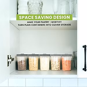 Utopia Kitchen Cereal Containers Storage - Liter Airtight Food Storage Containers & Cereal Dispenser For Pantry Organization And Storage (Clear, 2 Liter Pack of 4)