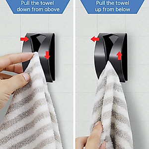 NANASO 4 Pcs Kitchen Towel Holder Grabber Self Adhesive, Stainless Steel Kitchen Dish Towel Hook,Wall Mount Non-Drilling Hand Towel Hanger Towel Holders for Bathroom Kitchen Cabinet