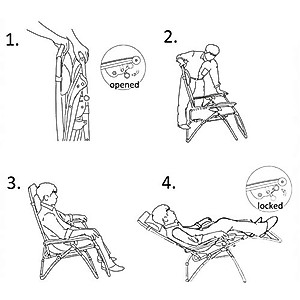 XZGDEN Lightweight Sun Lounger Camping Chairs Zero Gravity Reclining Garden Sun Lounger Chair with Adjustable Padded Headrest and Practical Cup Holder Portable Folding Recliner, Cushion Optional