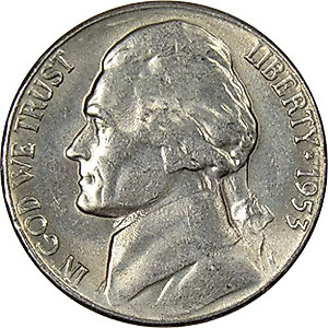 1953 S Jefferson Nickel 5 Cent Piece AG About Good 5c US Coin Collectible
