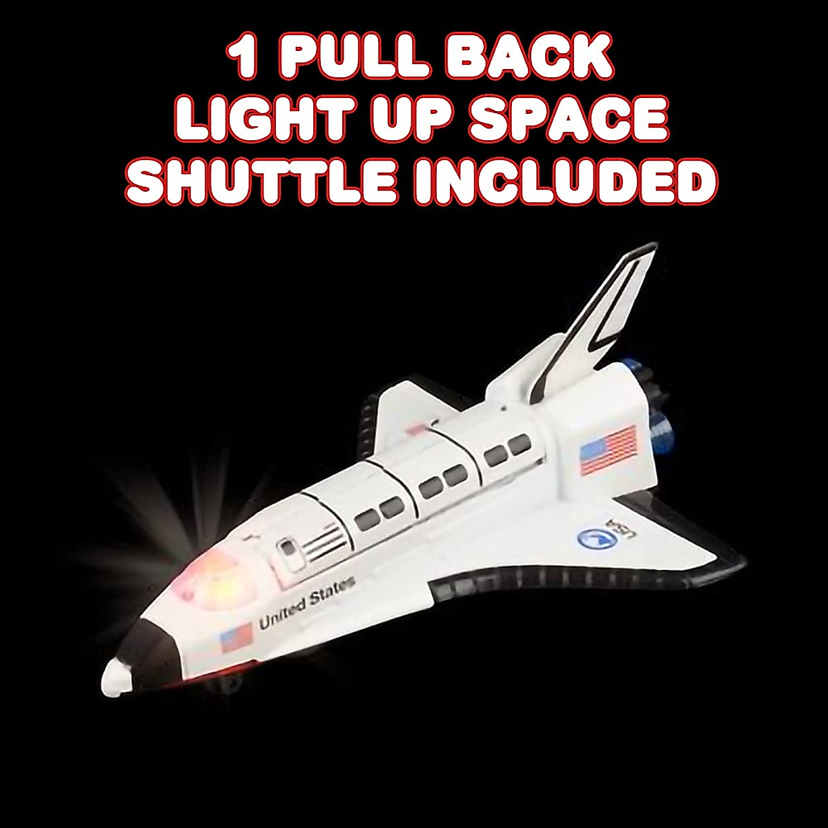 ArtCreativity Light Up Space Shuttle Toy, 1PC, Battery Operated Spaceship Toy with LEDs, Sounds, and Pullback Motion, Outer Space Party Decoration, Great Space Gifts for Boys & Girls, 6 Inches