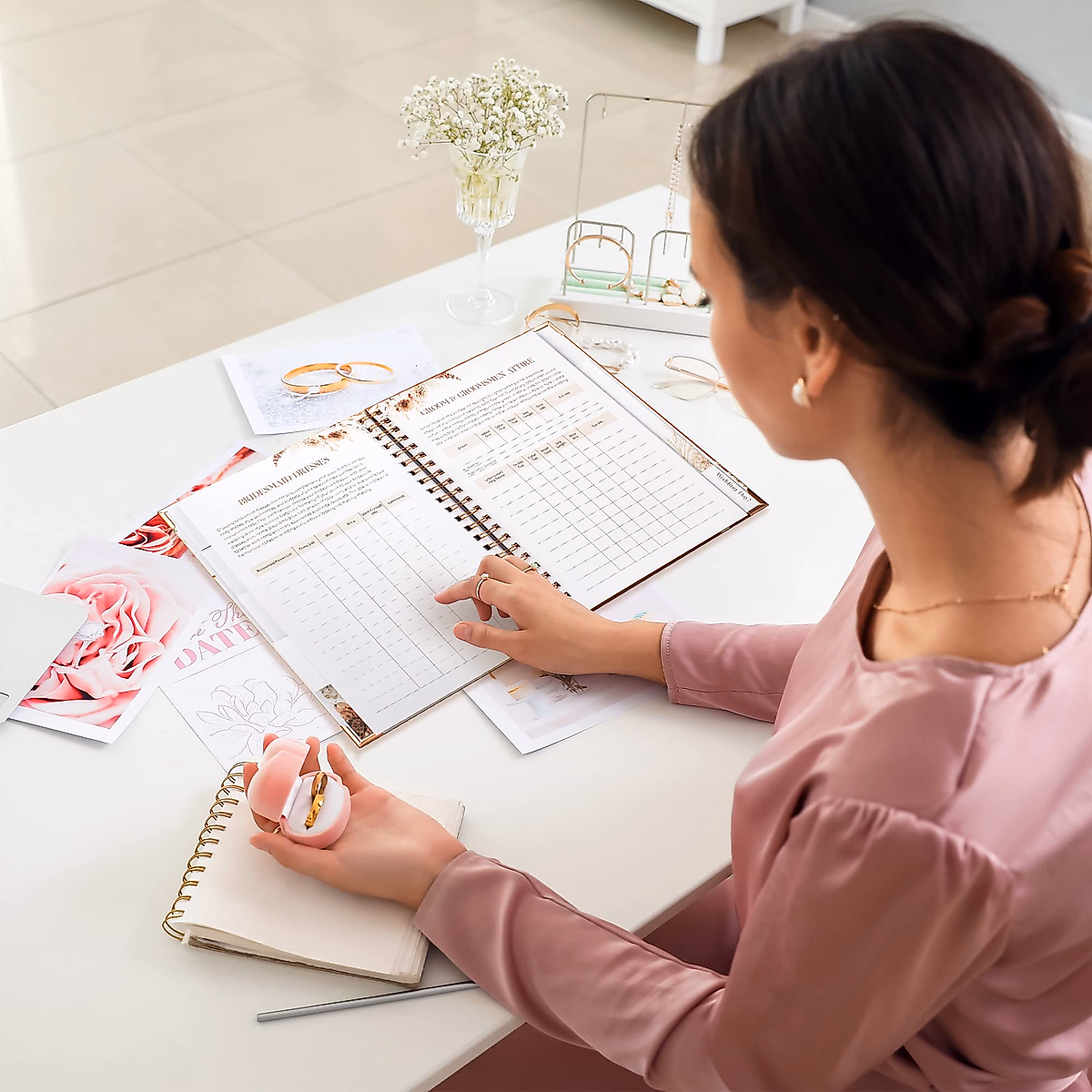 Beautiful Boho Wedding Planner Book and Organizer - Enhance Excitement and Makes Your Countdown Planning Easy - Unique Engagement Gift for Newly Engaged Couples, Future Brides and Grooms,9 X 11 inches
