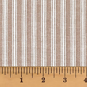 Oatmeal Ticking Stripe Cotton Homespun Fabric by JCS - Sold by The Yard
