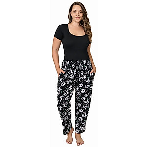 Disney Womens Lounge Pants Pajama Bottoms AOP (Jack Skellington & Zero, 1X)