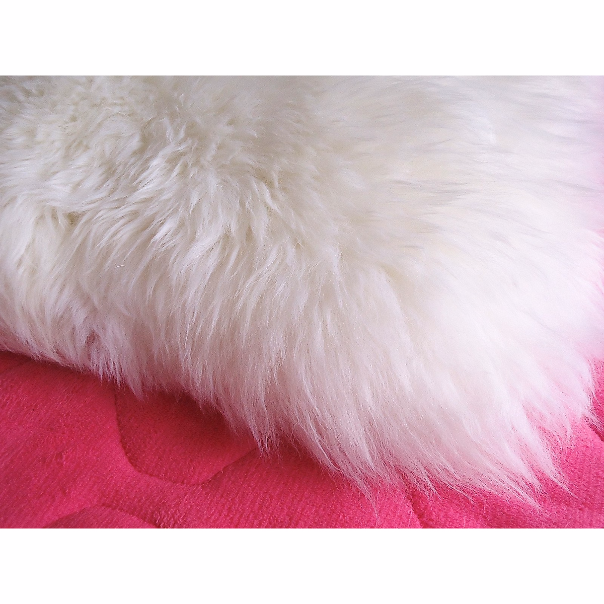 UKELER Luxurious Sheepskin Seat Pad Long Wool Sofa Cushion Wheel Chair Pad Car Seat Covers,White,18''×18''