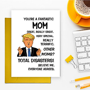 UUEFKTN Funny Birthday Card for Mom Grandma, Happy Mom Birthday Card Gift, Humor Mother Birthday Card Gift From Son Daughter, Ideal Birthday Day Gift For Mom Her Women,Funny Mother's Day