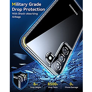 Humixx Samsung Galaxy S22 Crystal Clear Case, [20X Anti-Yellowing][Military Grade Shockproof] Soft Slim Fit Transparent Protective TPU Silicone Bumper Airbag Case Cover for Samsung S22 5G,Clear